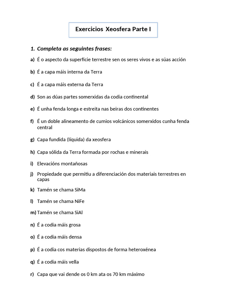 Exerc Xeosfera Parte I 2425 2 | PDF