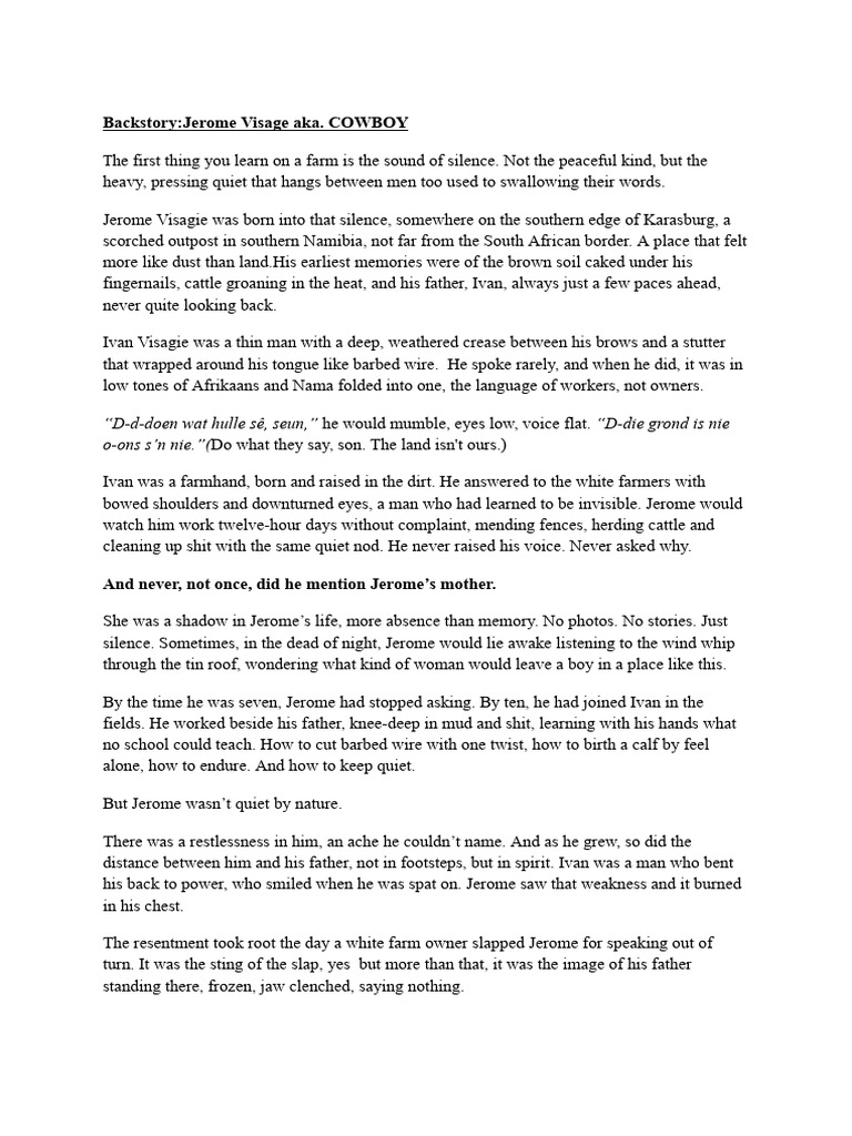 Cowboy Backstory | PDF
