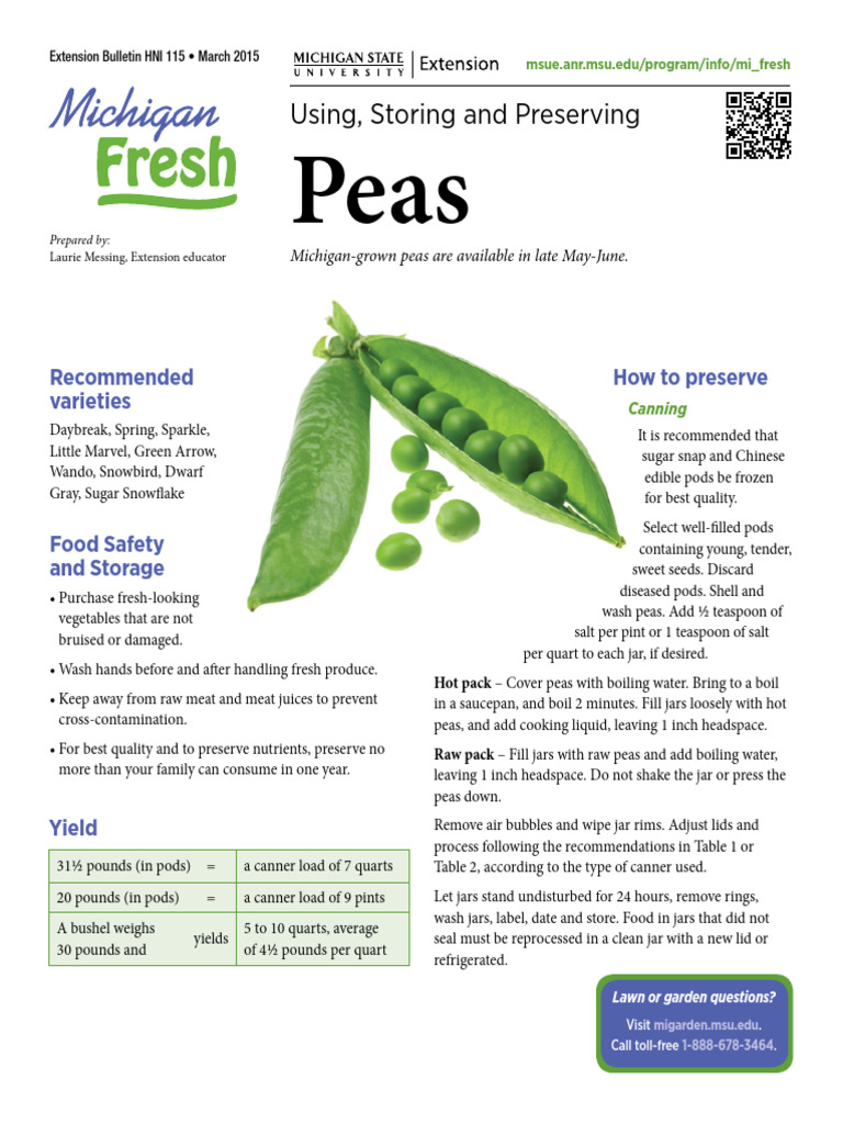Hni115 Peas | PDF | Pea | Michigan State University