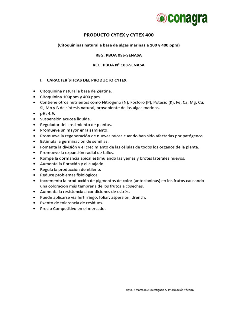 Producto Cytex | PDF | Plantas | Biología