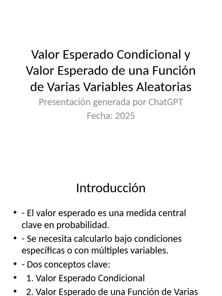 Valor Esperado Presentacion | PDF