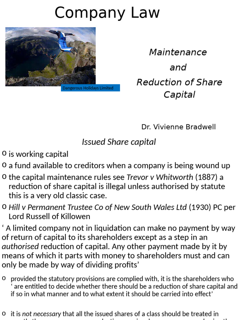 Share Capital Reduction in Company Law | PDF | Liquidation | Share ...