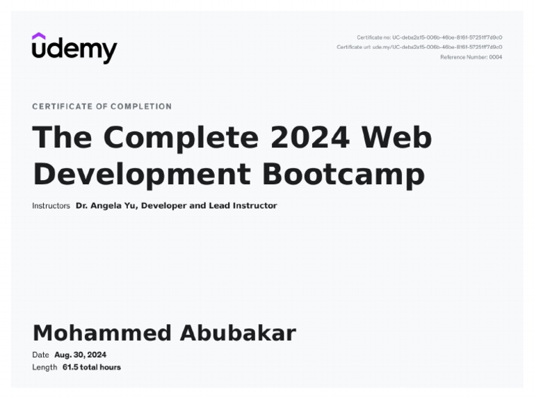 Udemy - Web Development (Certificate) | PDF