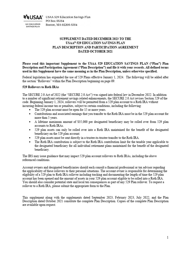 529 Plan Description | PDF | Individual Retirement Account | Fixed Income