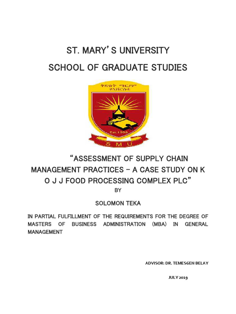 Solomon Teka | PDF | Supply Chain Management | Supply Chain