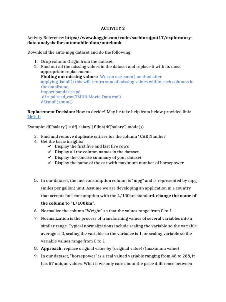 Binning and Normalization Activity | PDF