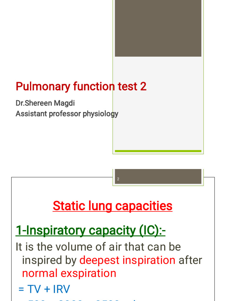 Understanding Lung Capacities and Tests | PDF