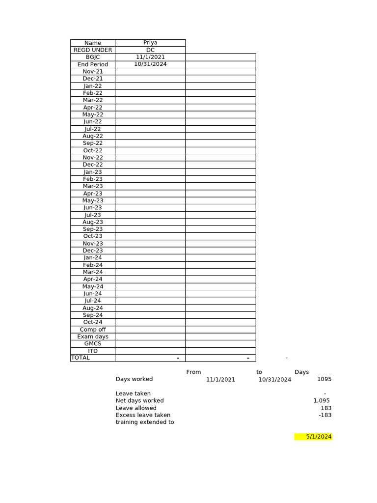 Leave Days Calculation | PDF