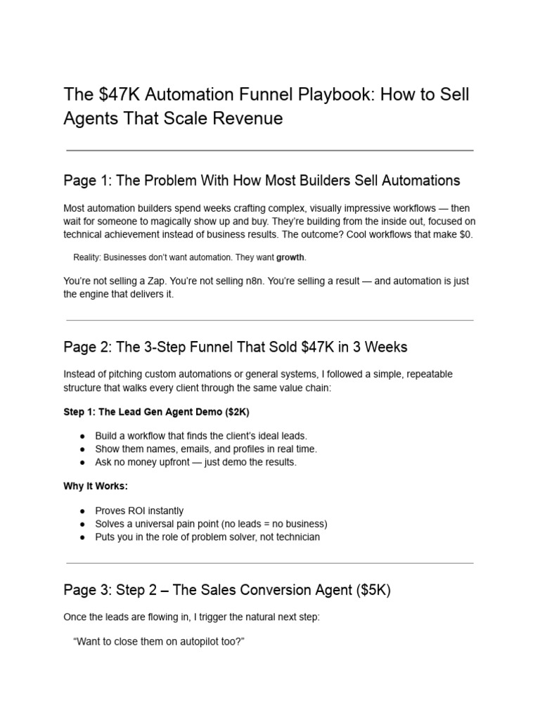 The $47K Automation Funnel Playbook | PDF | Automation | Business Economics