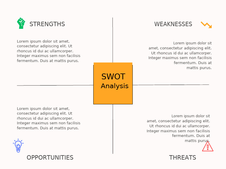 Simple SWOT Analysis Diagram Infographic | PDF