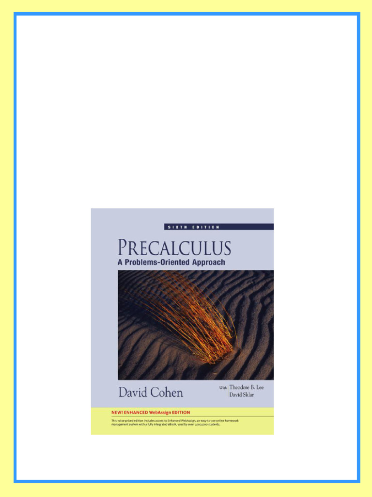 Precalculus A Problems Oriented Approach Sixth Edition David Cohen PDF ...