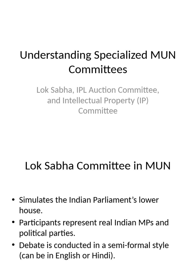 Specialized MUN Committees Overview | PDF