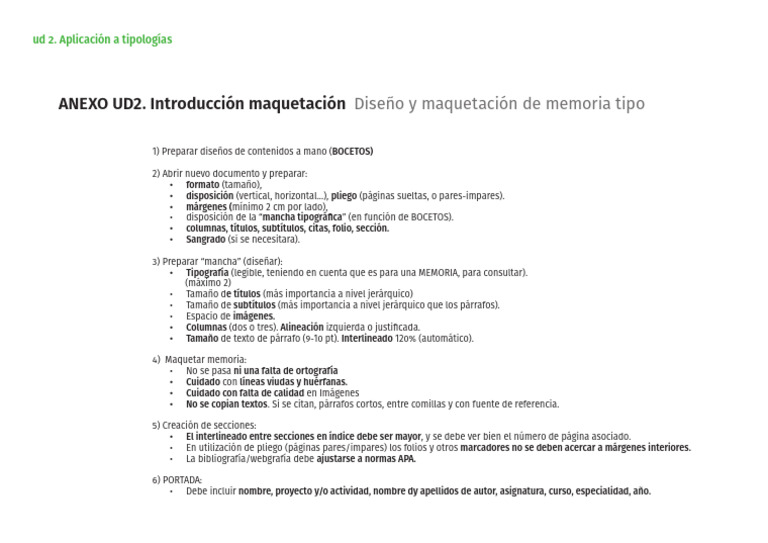 Anexo UD 2 - Maquetación Memoria | PDF