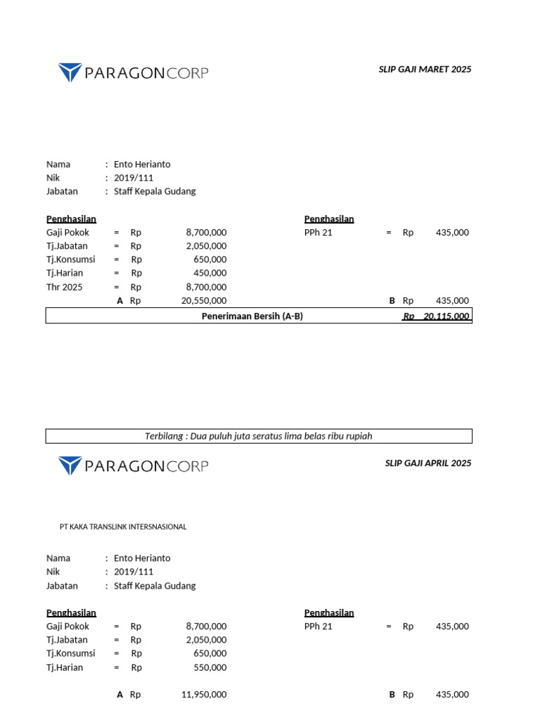 Slip Gaji | PDF