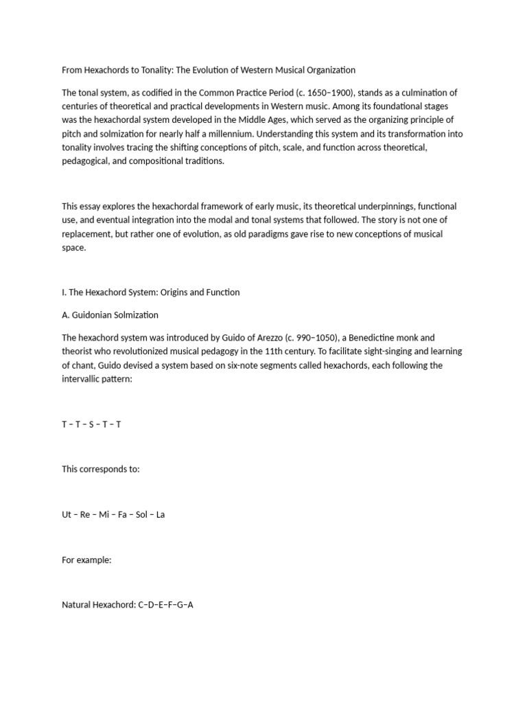 From Hexachords To Tonality | PDF | Mode (Music) | Harmony