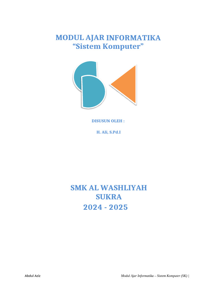 Modul Ajar Sistem Komputer SMK 2024 | PDF
