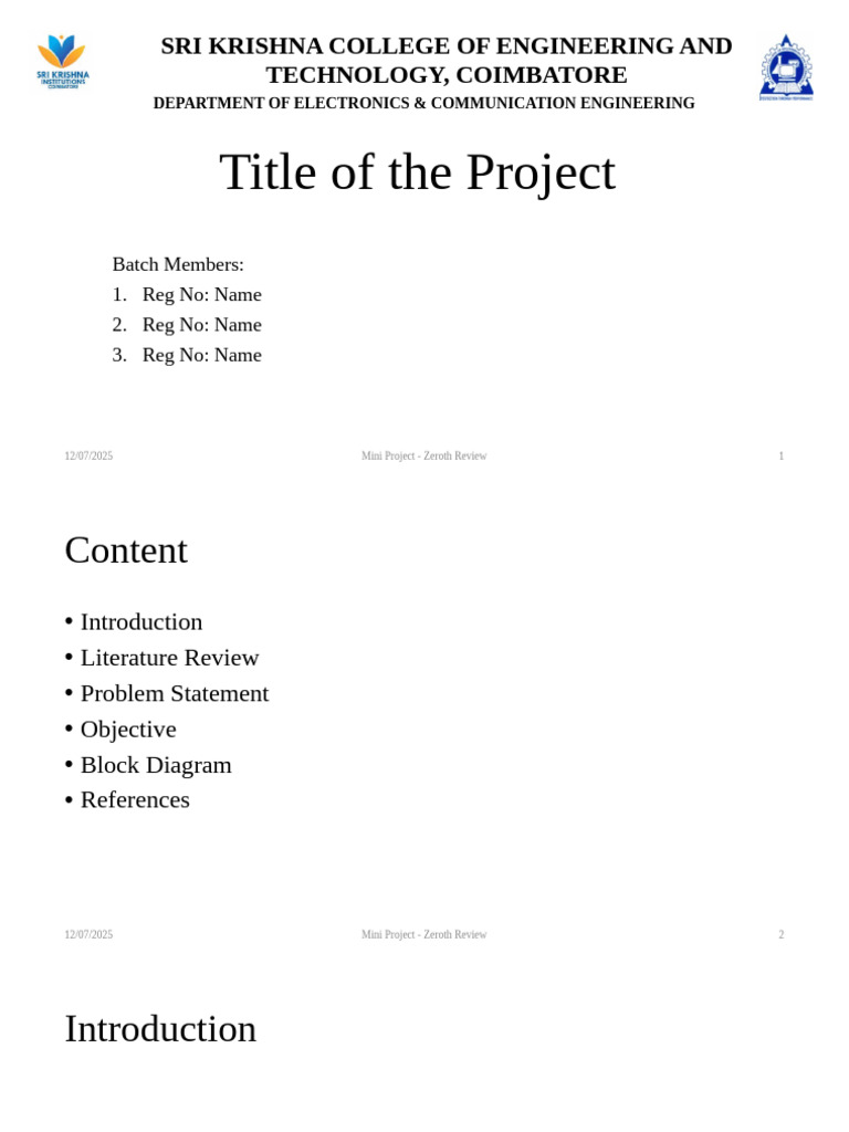 First Review PPT Template | PDF