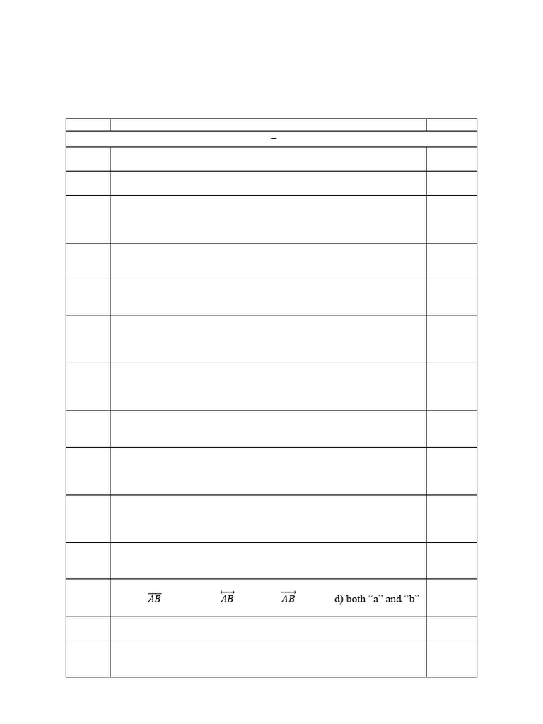 Class VI Basic Geometry Question Bank | PDF | Line (Geometry ...