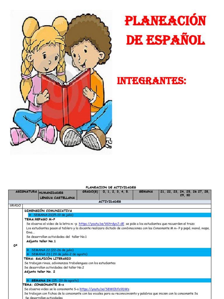 Planeación de Español Preescolar | PDF | Poesía