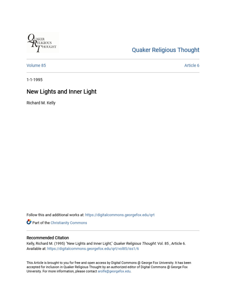 New Lights and Inner Light | PDF | Christian Revival | Quakers