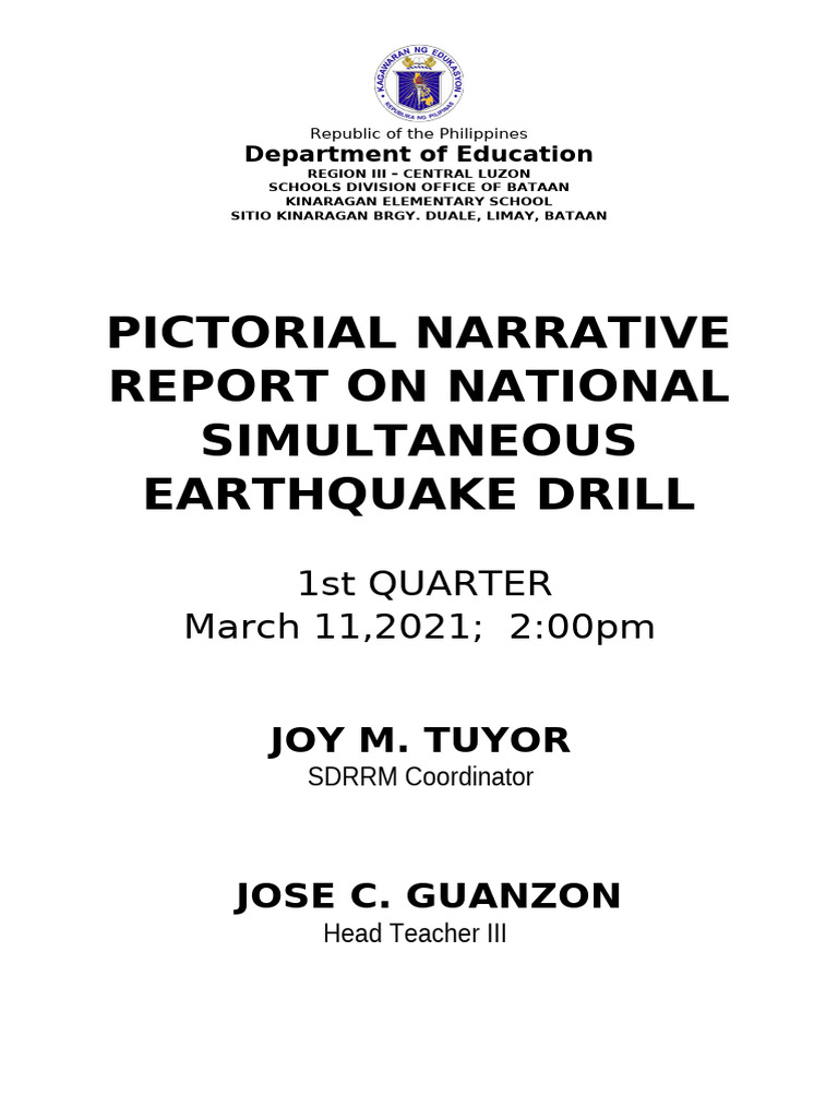 Kinaragan-es-104629-Pictorial Narrative Report On National Simultaneous ...