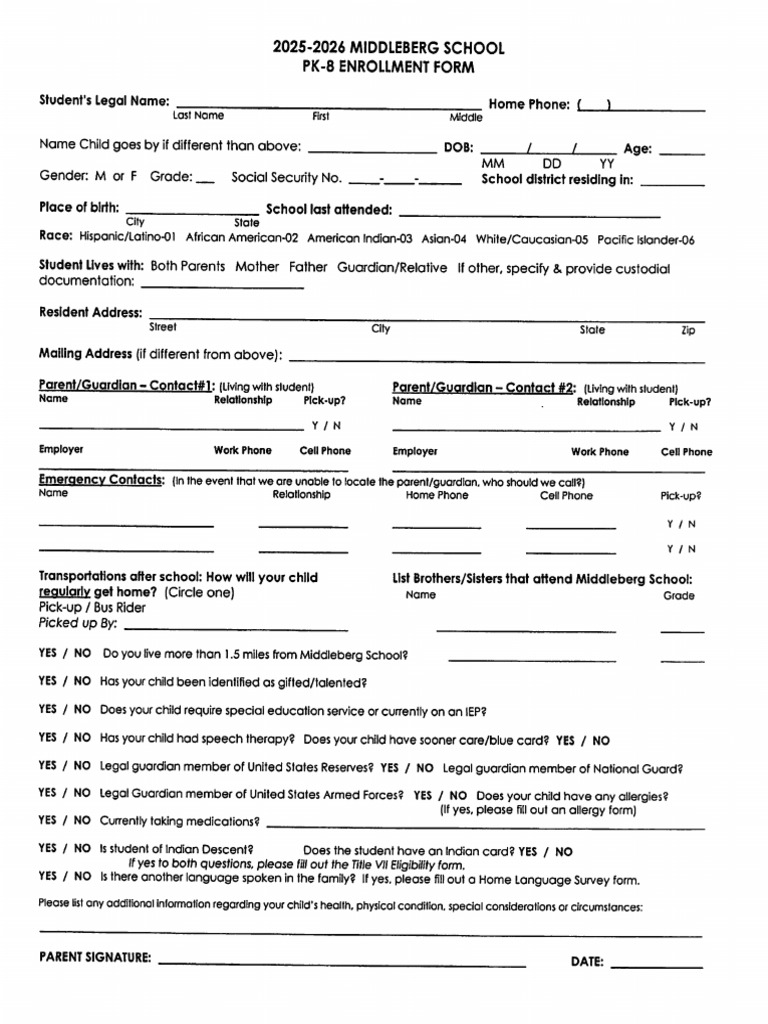 25-26 Enrollment Pack Updated | PDF