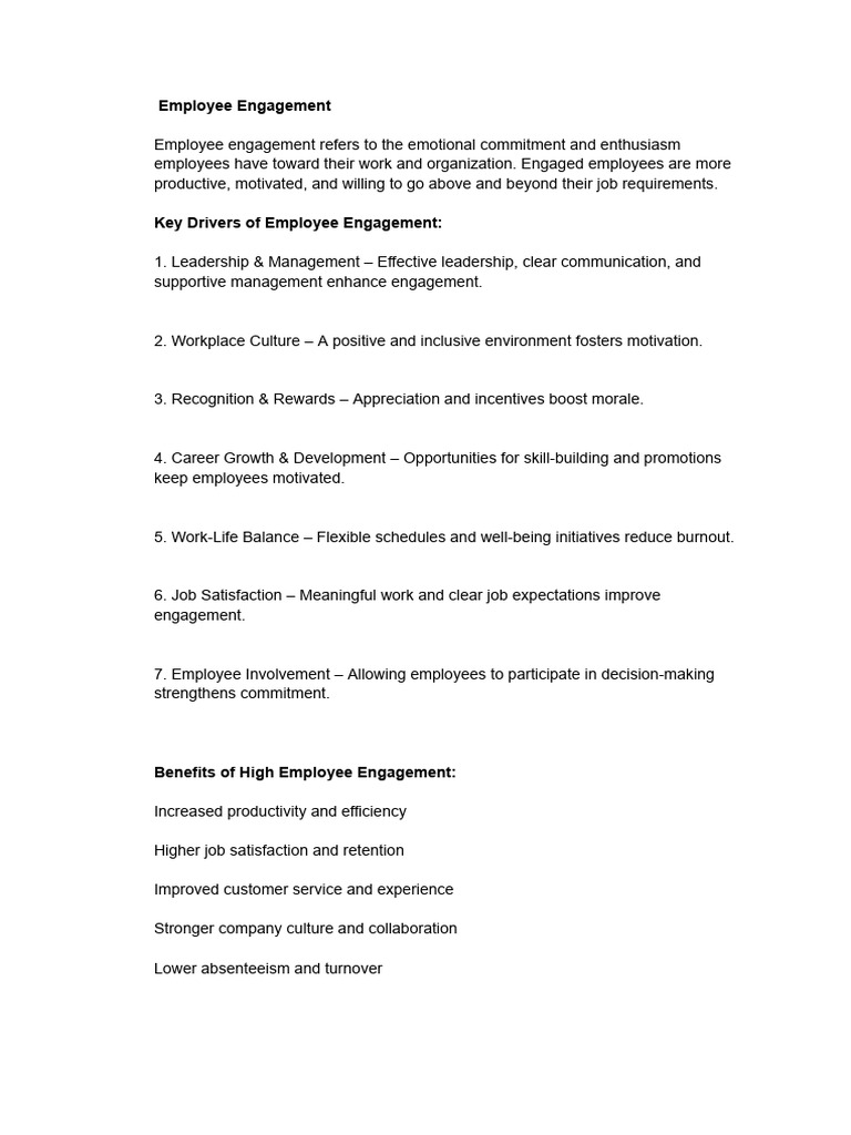 Employee Engagement | PDF