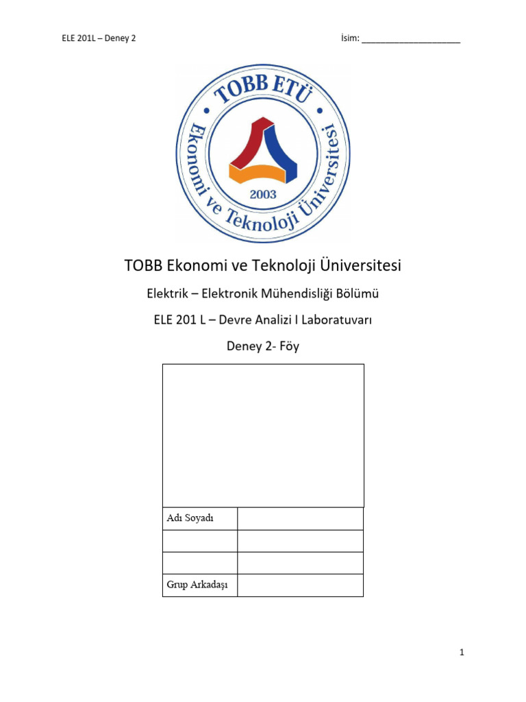 Lab-2 Deney Föyü | PDF