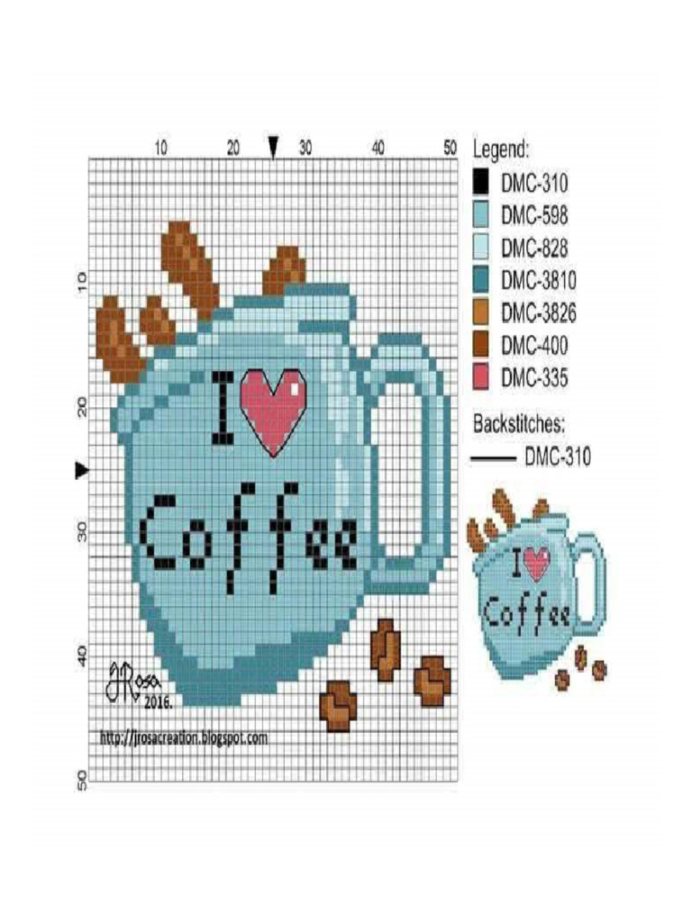 Frou Frou Coffee 25 Cross Stitch Pattern | PDF
