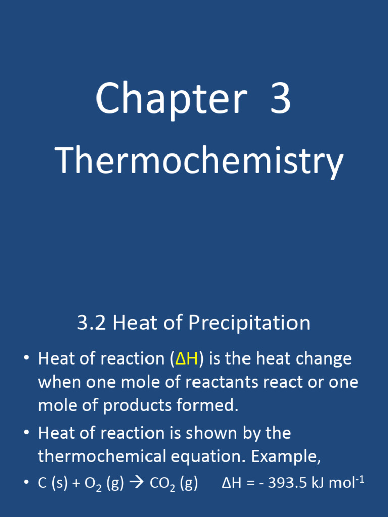 Chapter 3 (Heat of Precipitation) | PDF | Sodium Carbonate | Chemical Reactions