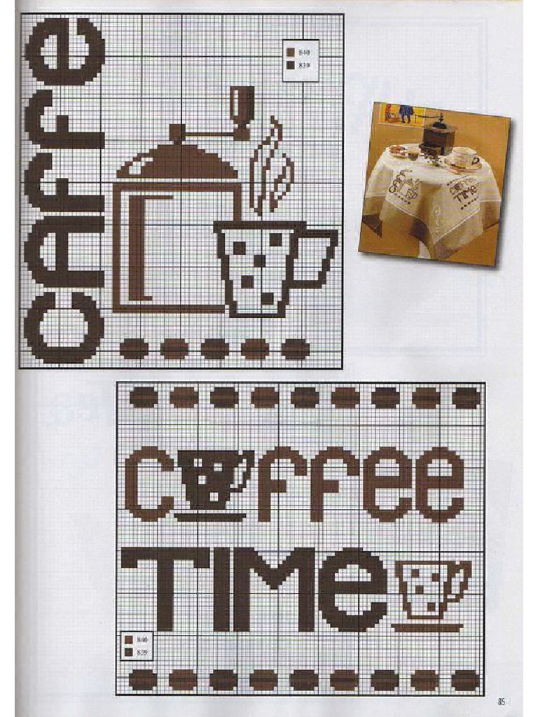 Frou Frou Coffee 38 Cross Stitch Pattern | PDF