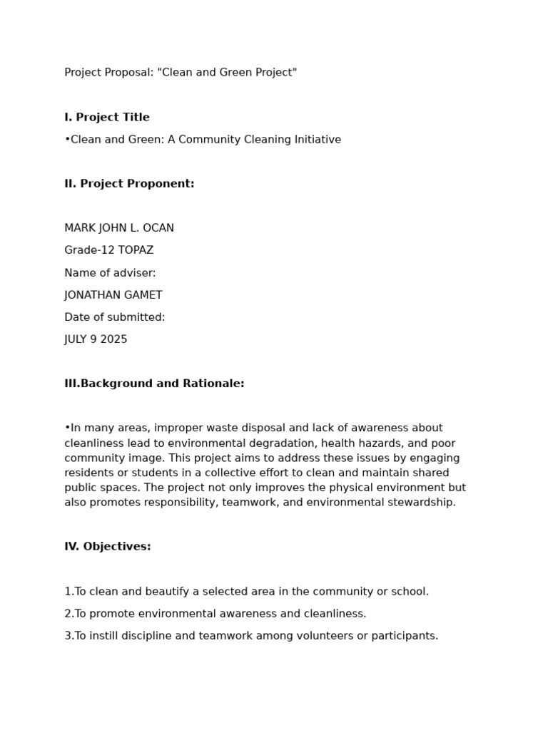 Clean and Green Community Initiative | PDF | Waste | Waste Management