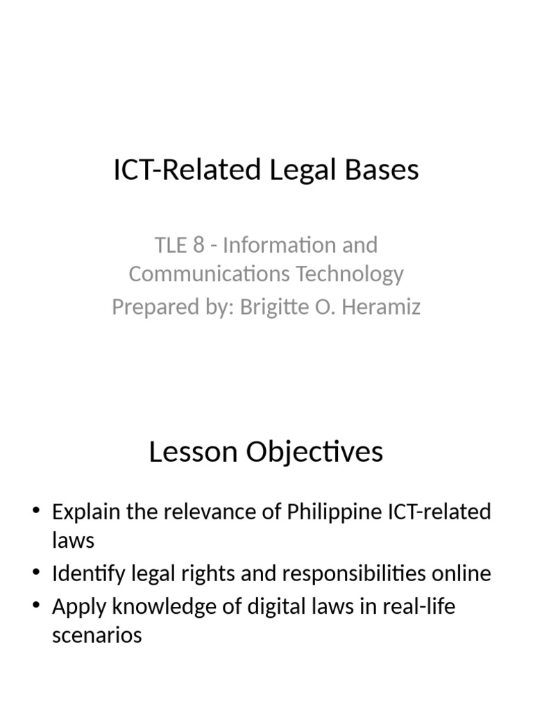 Philippine ICT Legal Bases Overview | PDF
