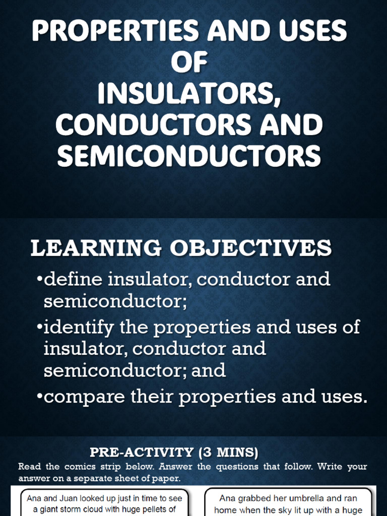 Properties and Uses of Conductors, Insulators, and Semiconductors | PDF ...