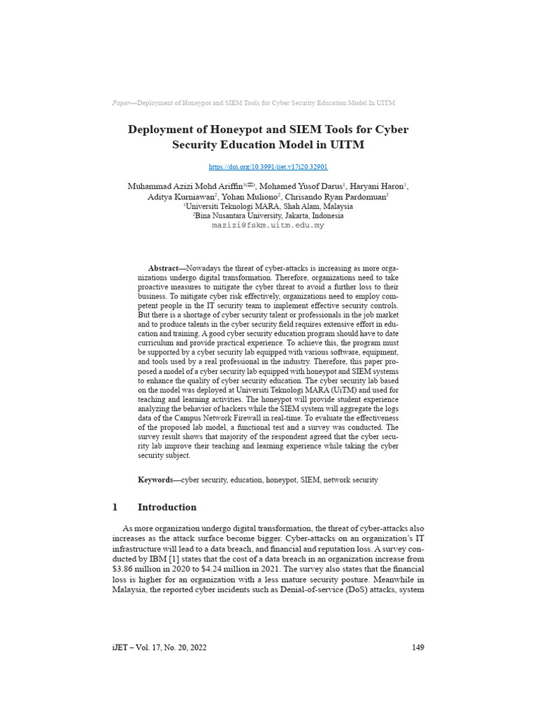 Deployment of Honeypot and SIEM | PDF | Computer Security | Security