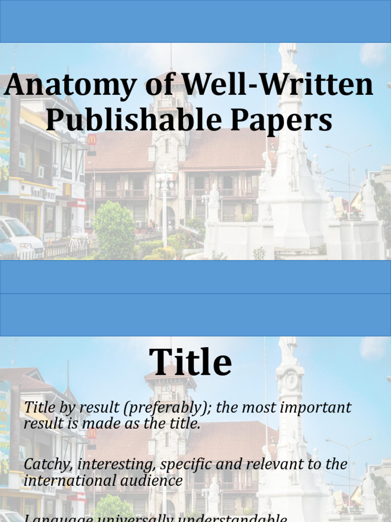 Anatomy of A Publishable Paper | PDF | Methodology | Abstract (Summary)