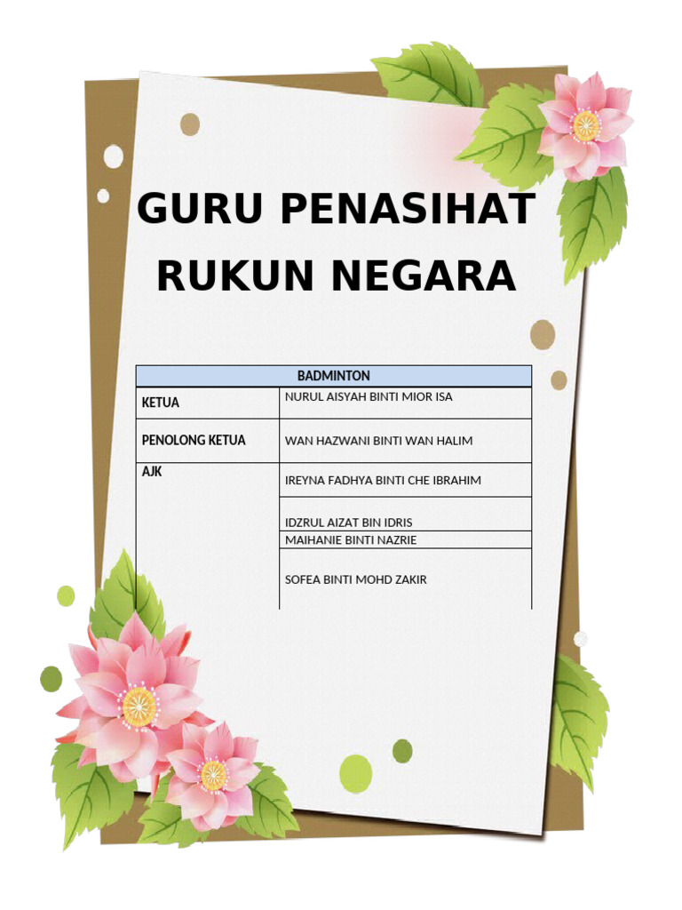 Carta Orgnisasiguru Penasihat Rukun Negara | PDF