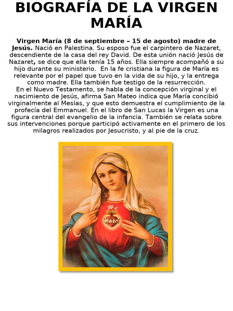 Biografía de la Virgen María | PDF