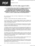 RA No. 11360 - Service Charges | PDF | Employment | Labour Law