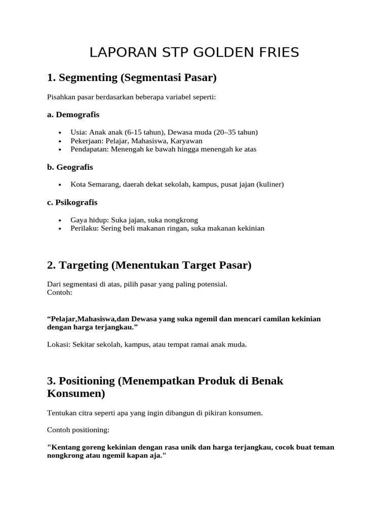 Contoh LAPORAN STP Bisnis | PDF