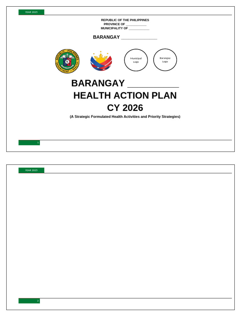 Barangay Health Plan TEMPLATE | PDF | Agriculture | Monitoring And ...
