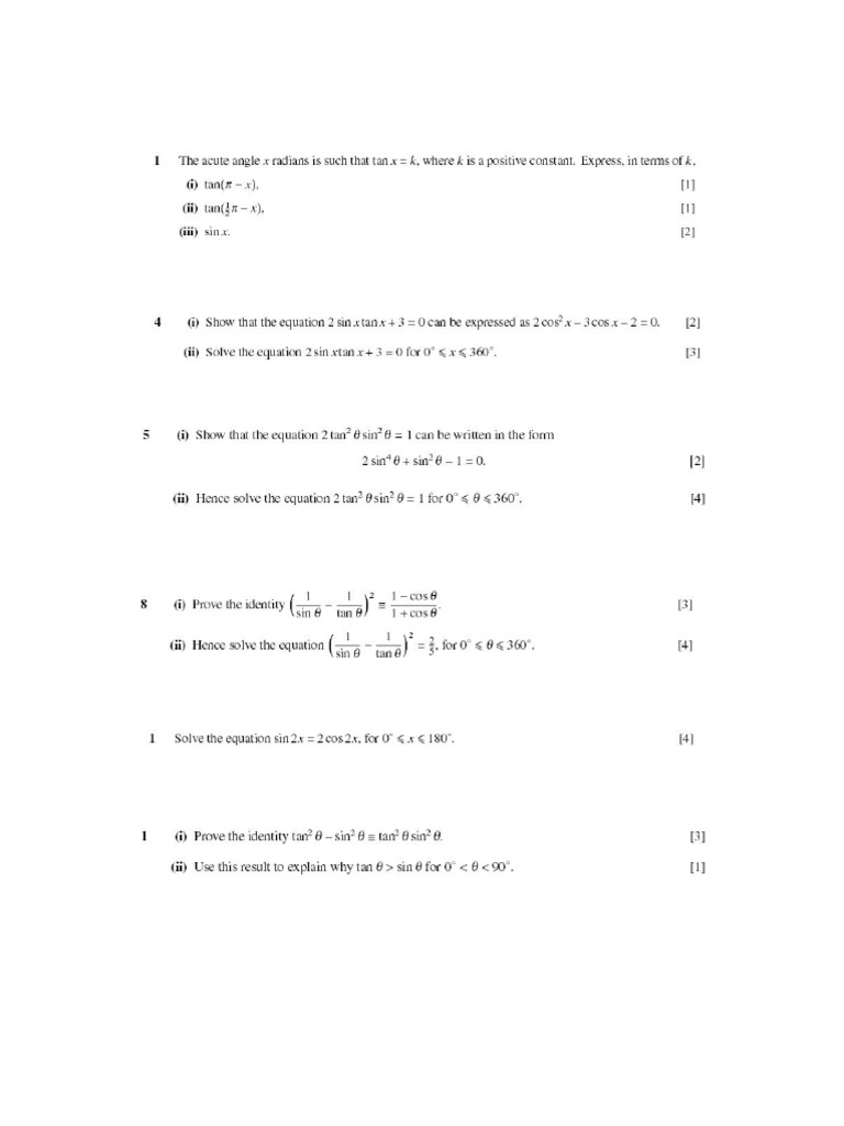 11 Trigonometry QP | PDF