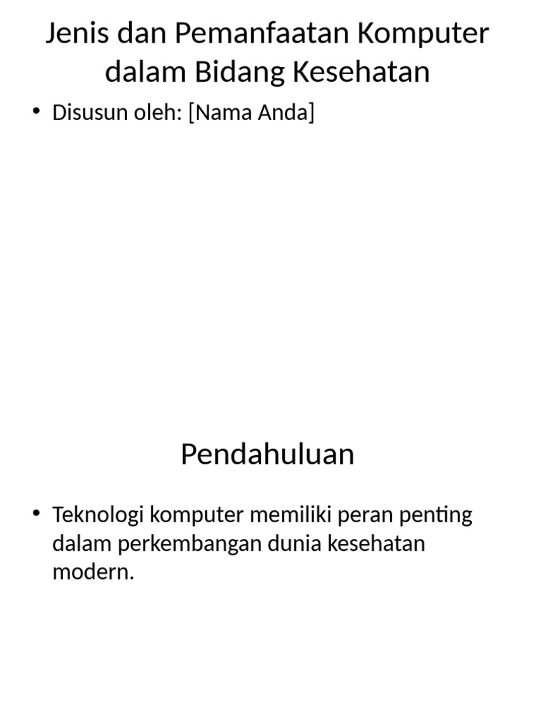 Peran Komputer dalam Kesehatan Modern | PDF