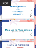 Mga Uri NG Tagapakinig | PDF