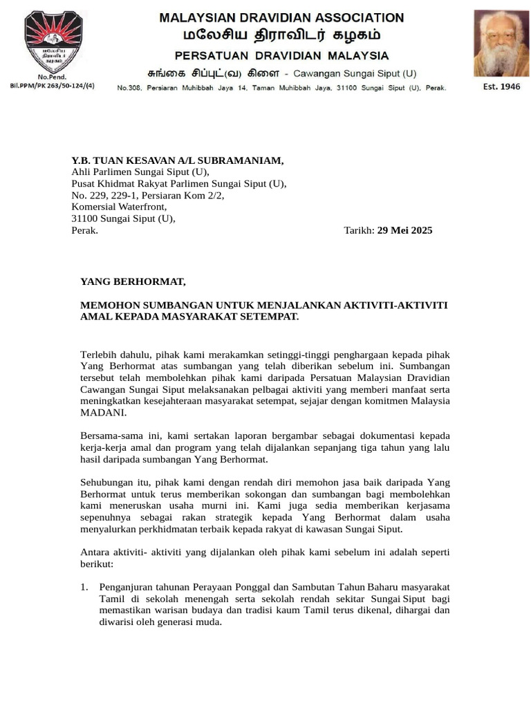 MDASS To YB LOH - May 2025.docx New.3docx | PDF