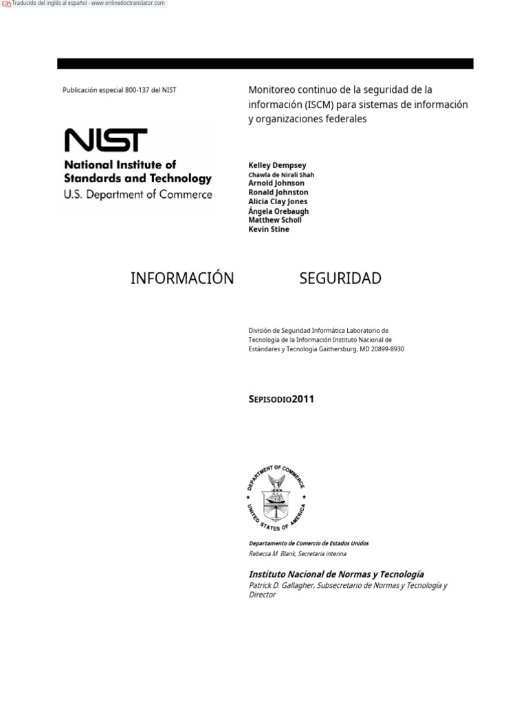 NIST - sp.800-137 - Monitoreo Continuo de Seguridad de La Información ...