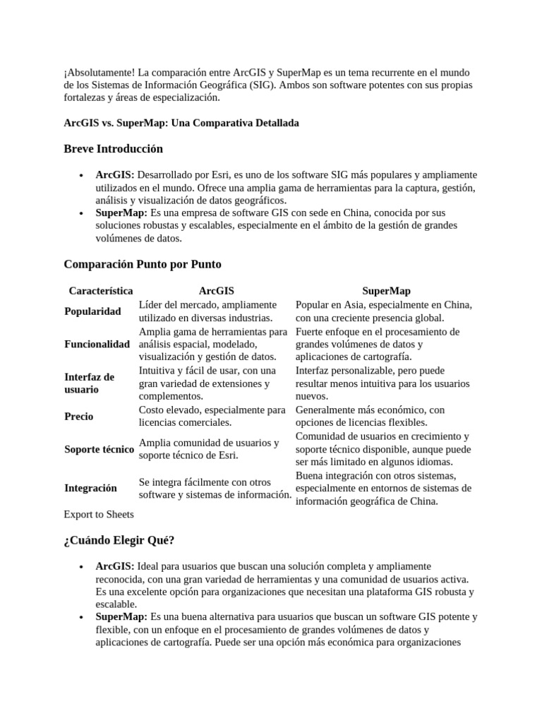 Arcgis Vs Supermap | PDF | Sistema de información geográfica | Software