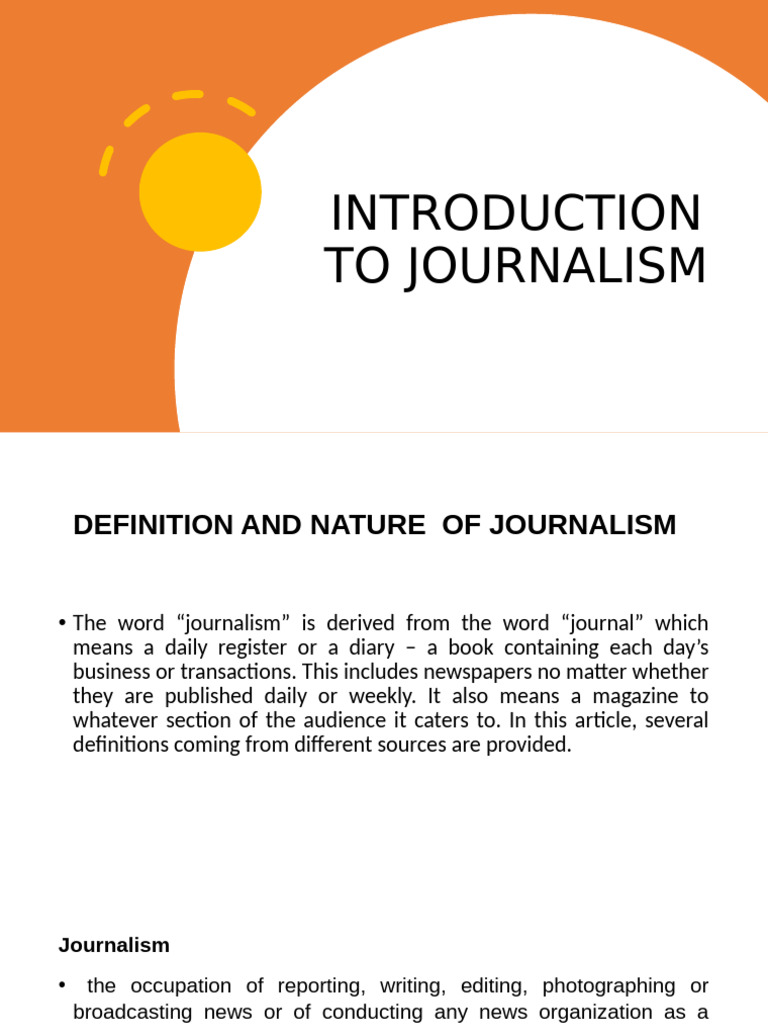 Introduction To Journalism | PDF | Journalism | News