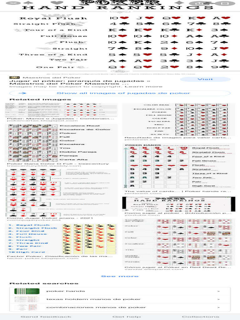 Jugadas de Poker - Google Search | PDF | Póker | Juegos de azar