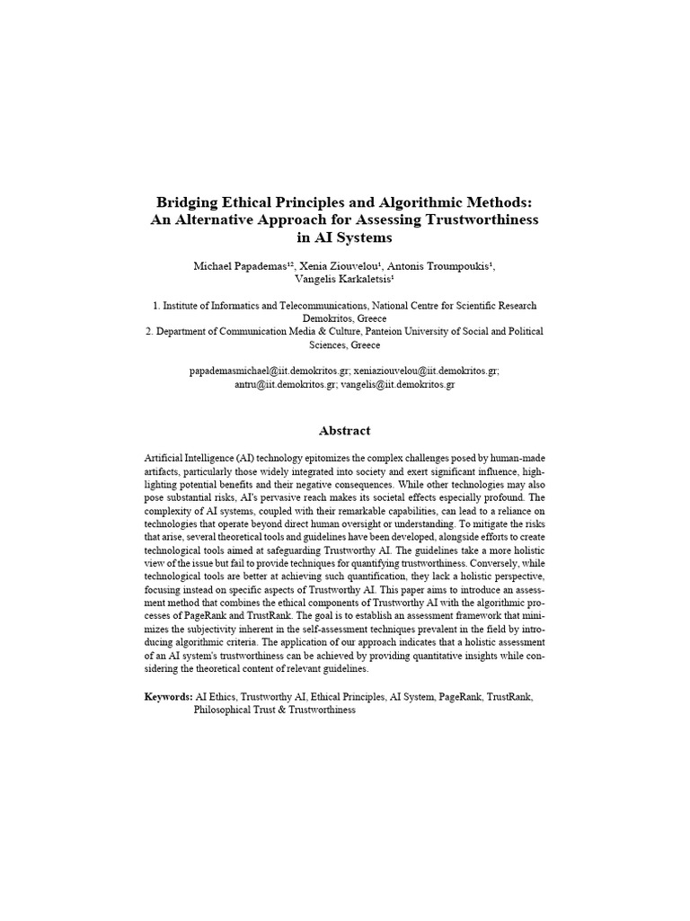 Bridging Ethical Principles and Algorithmic Methods: An Alternative ...